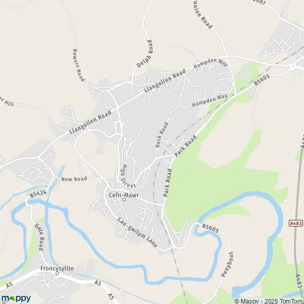 Map Cefn-Mawr: map of Cefn-Mawr, Wrexham LL14 3 and practical information