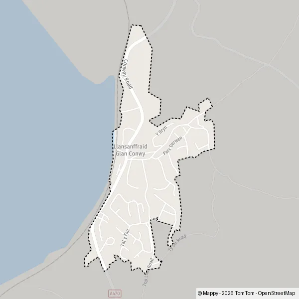 Map Llansanffraid Glan Conwy: map of Llansanffraid Glan Conwy, Conwy ...