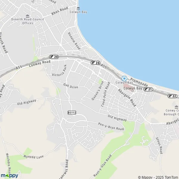 Map Colwyn Bay: map of Colwyn Bay, Conwy LL29 8 and practical information