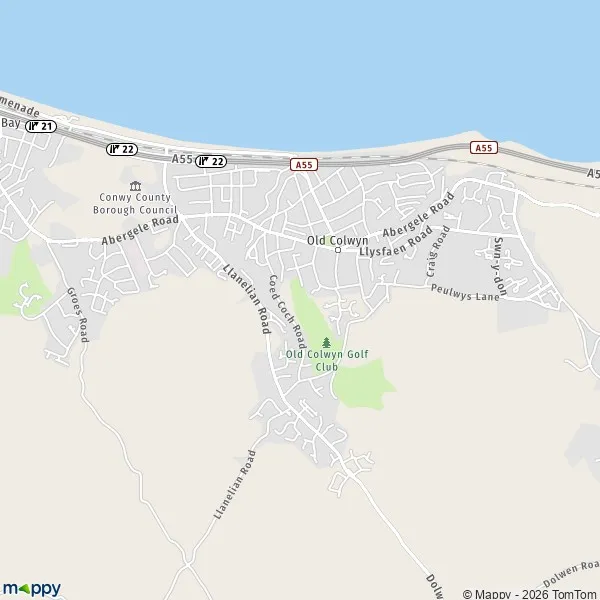 Map Old Colwyn: map of Old Colwyn, Conwy LL29 9 and practical information