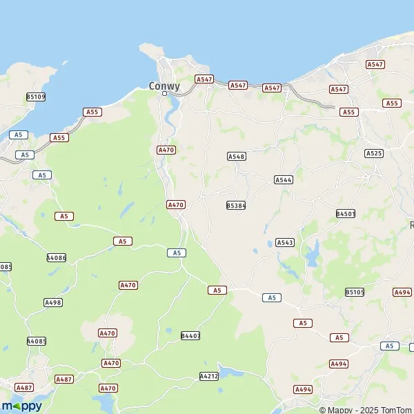 Map Conwy: map of Conwy (LL30 9) and practical information