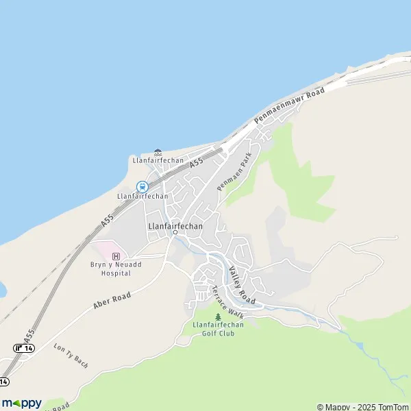 Map Llanfairfechan: map of Llanfairfechan, Conwy LL33 0 and practical ...