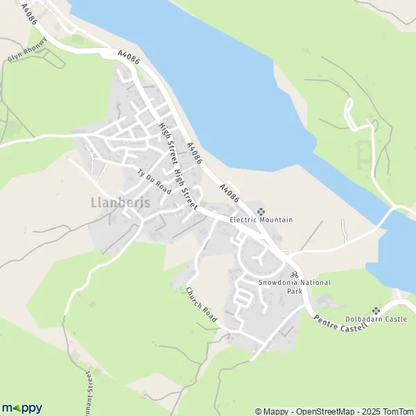 Map Llanberis: map of Llanberis, Gwynedd LL55 4 and practical information