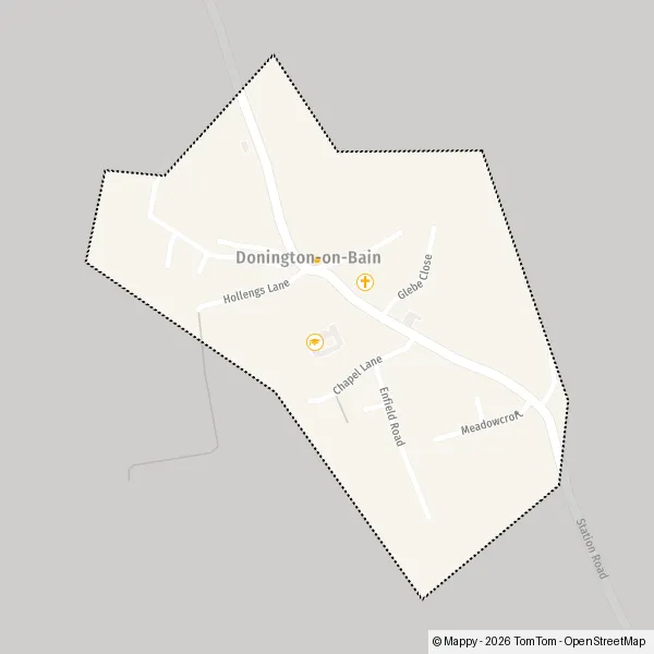 Map Donington on Bain: map of Donington on Bain, East Lindsey LN11 9 ...