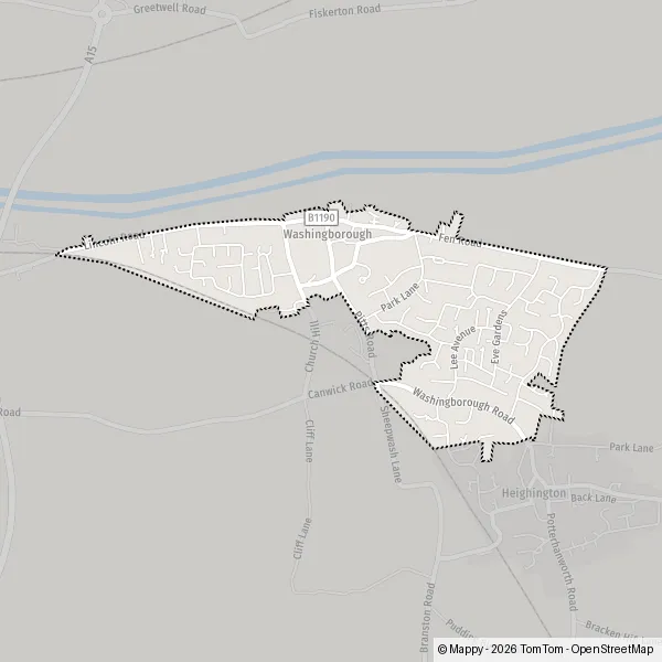 Map Washingborough: map of Washingborough, North Kesteven LN4 1 and ...