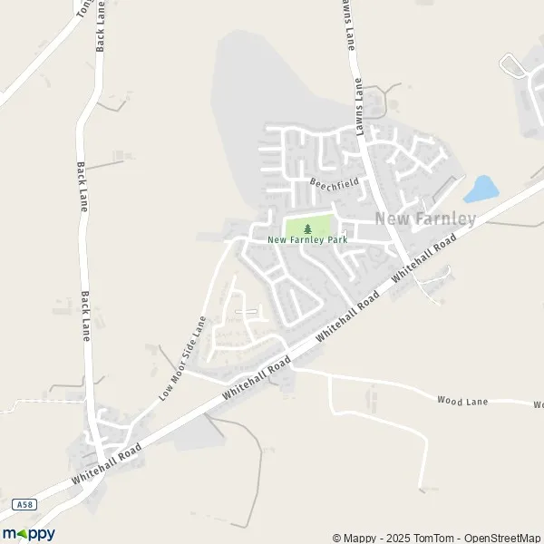 Map New Farnley: map of New Farnley, Leeds LS12 5 and practical information