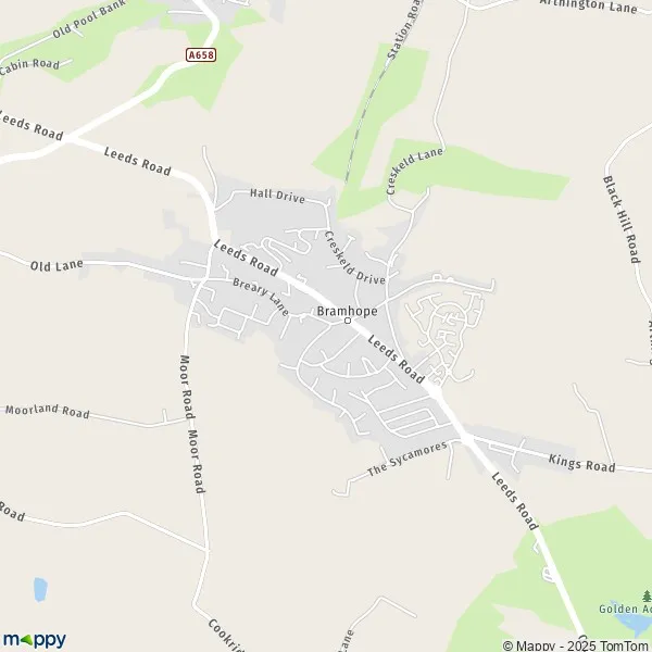 Map Bramhope: map of Bramhope, Leeds LS16 9 and practical information