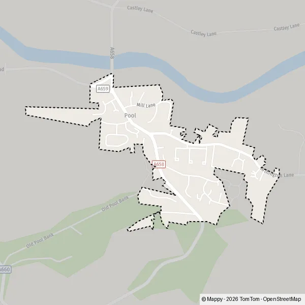 Map Pool: map of Pool, Leeds LS21 1 and practical information
