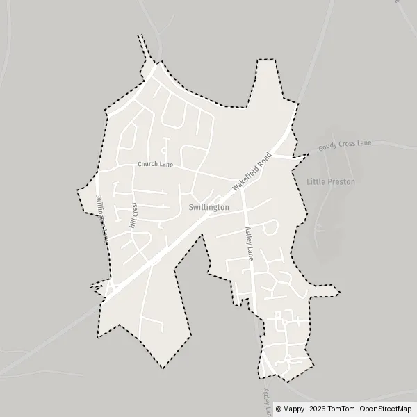 Map Swillington: map of Swillington, Leeds LS26 8 and practical information