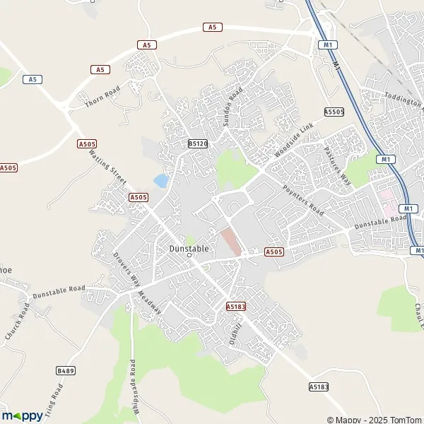 Map Dunstable: map of Dunstable, Central Bedfordshire LU6 1 and ...