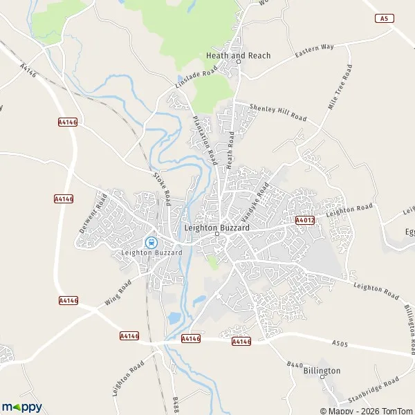 Map Leighton Buzzard: map of Leighton Buzzard, Central Bedfordshire LU7 ...