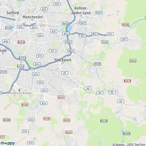 Map Stockport: map of Stockport (M18 7) and practical information
