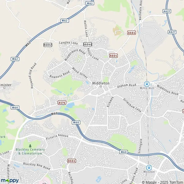 Map Middleton: map of Middleton, Rochdale M24 6 and practical information