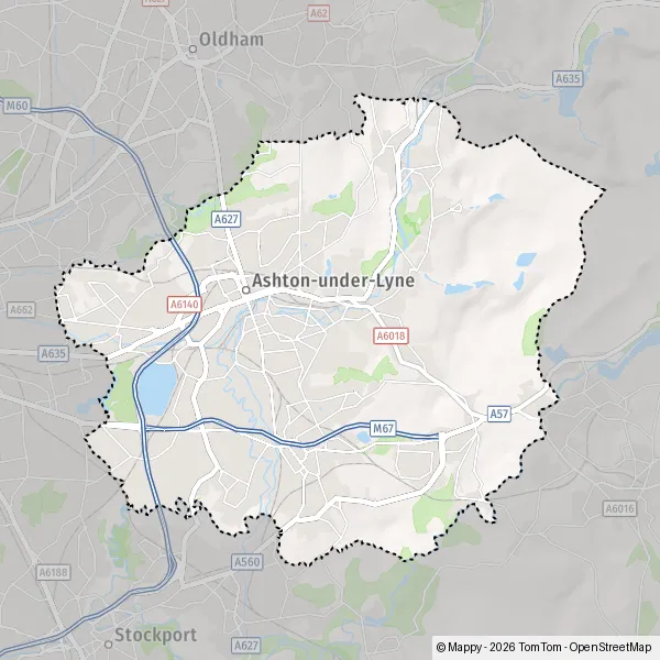 Map Tameside: map of Tameside (M34) and practical information