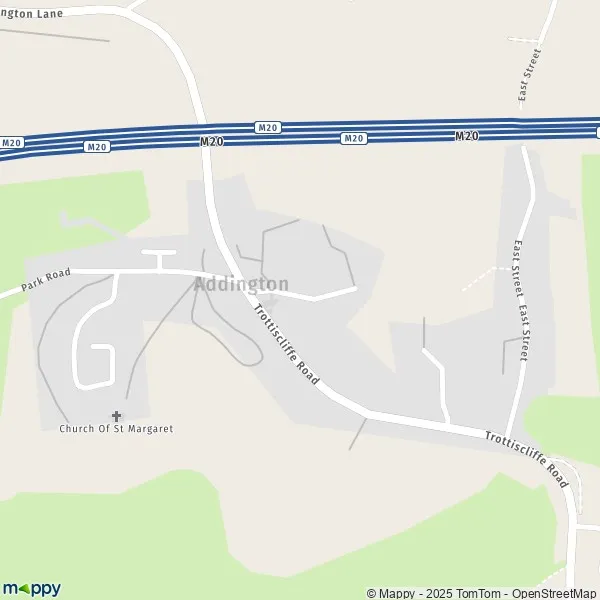 Map Addington: map of Addington, Tonbridge and Malling ME19 5 and ...