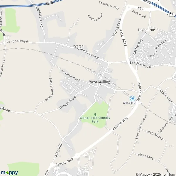 Map West Malling: map of West Malling, Tonbridge and Malling ME19 6 and ...