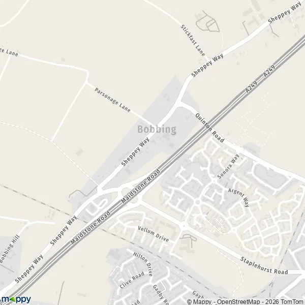 Map Bobbing: map of Bobbing, Swale ME9 8 and practical information