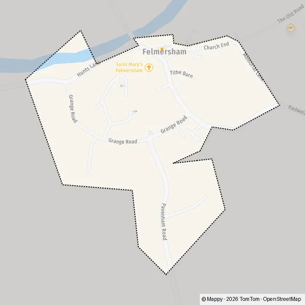 Map Felmersham: map of Felmersham, Bedford Borough MK43 7 and practical ...
