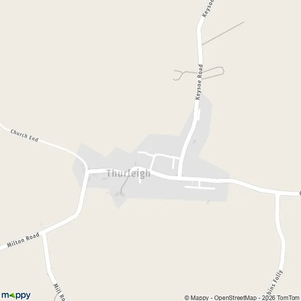 Map Thurleigh: map of Thurleigh, Bedford Borough MK44 2 and practical ...