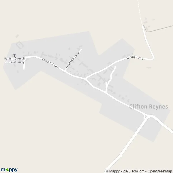 Map Clifton Reynes: map of Clifton Reynes, Milton Keynes MK46 5 and ...