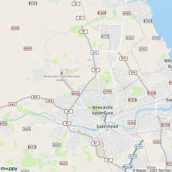 Map Newcastle Upon Tyne: map of Newcastle Upon Tyne (NE1 1) and ...
