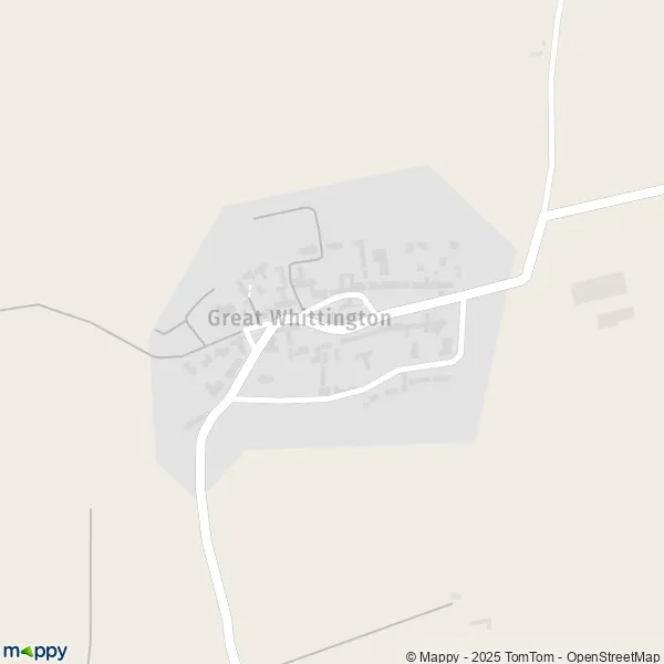 Map Great Whittington: map of Great Whittington, Northumberland NE19 2 ...