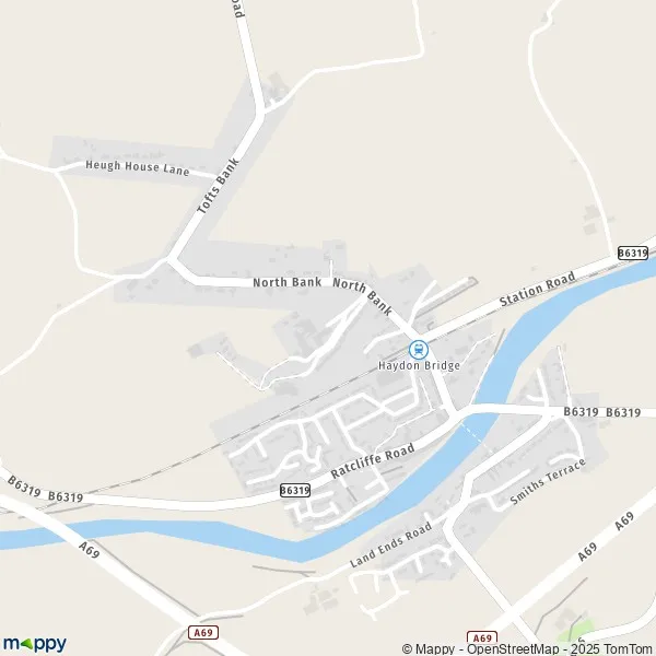Map Haydon Bridge: map of Haydon Bridge, Northumberland NE47 6 and ...