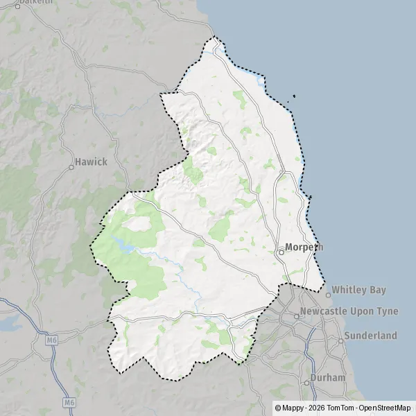 Map Northumberland: map of Northumberland (NE61 3) and practical ...