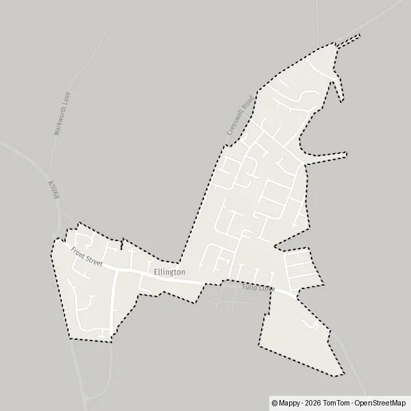 Map Ellington: map of Ellington, Northumberland NE61 5 and practical ...