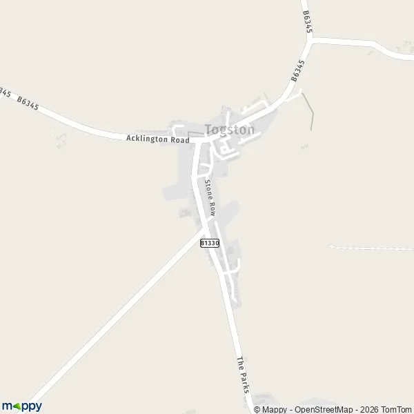 Map Togston: map of Togston, Northumberland NE65 9 and practical ...