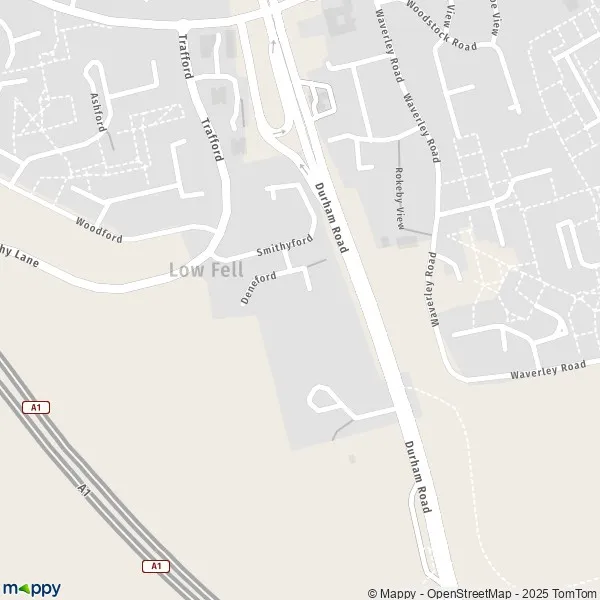 Map Low Fell: map of Low Fell, Gateshead NE9 6 and practical information