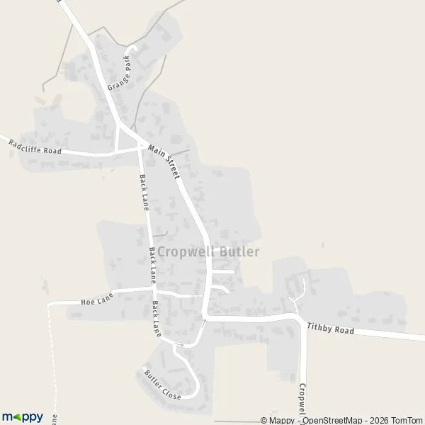 Map Cropwell Butler: map of Cropwell Butler, Rushcliffe NG12 3 and ...