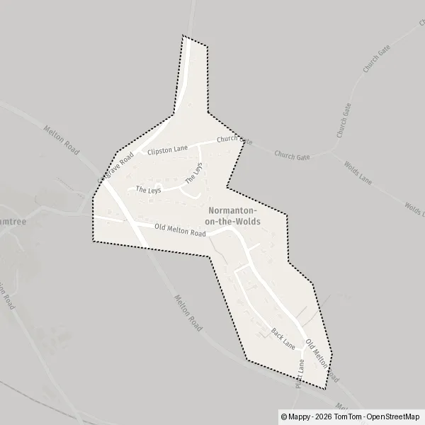 Map Normanton-on-the-Wolds: map of Normanton-on-the-Wolds, Rushcliffe ...