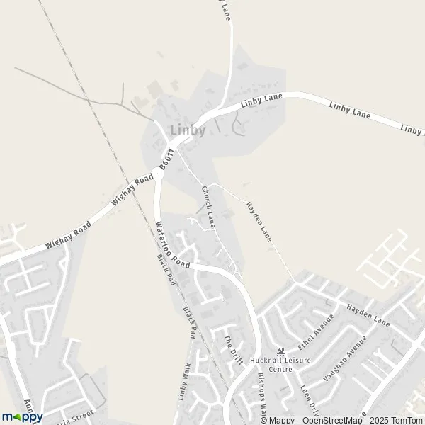 Map Linby: map of Linby, Gedling NG15 8 and practical information