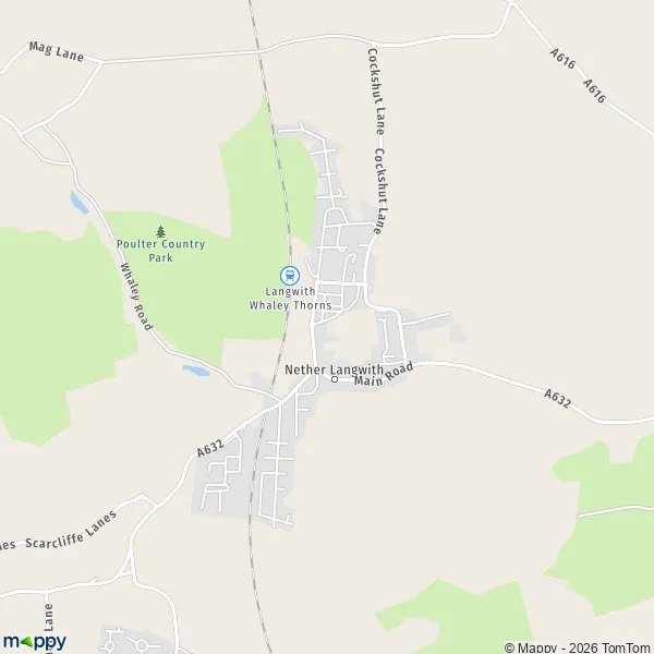 Map Nether Langwith: map of Nether Langwith, Bassetlaw NG20 9 and ...