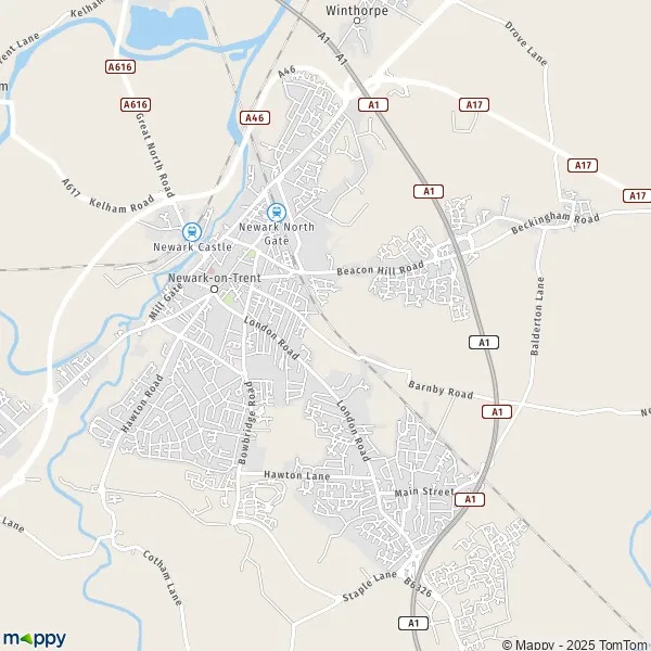 Map Eakring: map of Eakring (NG22 0) and practical information