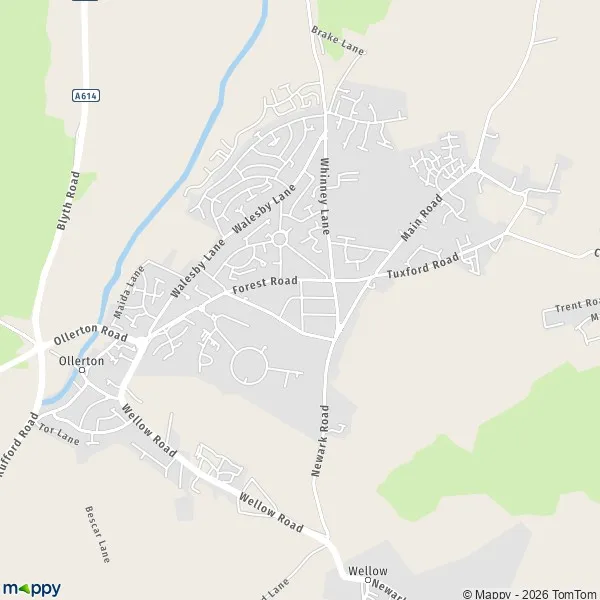 Map Ollerton: map of Ollerton, Newark and Sherwood NG22 9 and practical ...