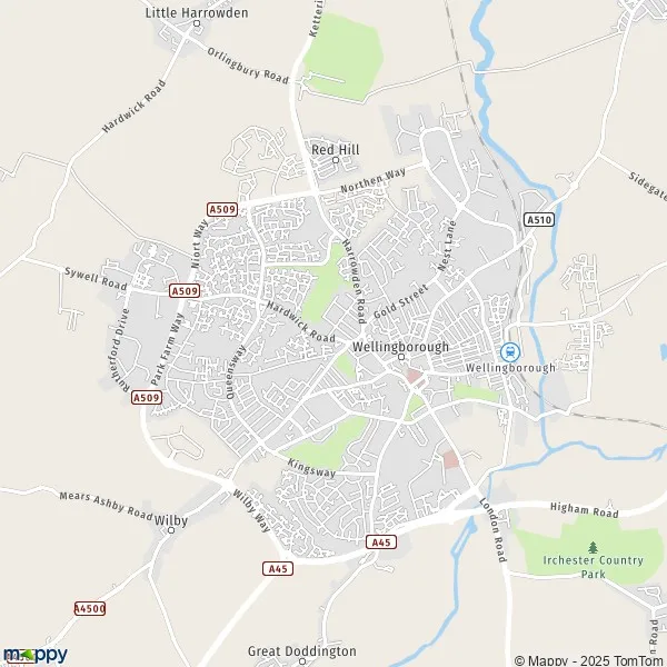 Map Wellingborough: map of Wellingborough (NN10 6) and practical ...