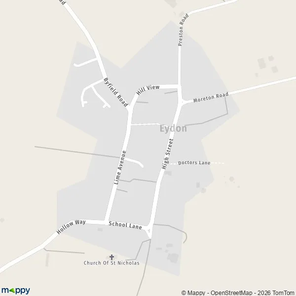 Map Eydon: map of Eydon, West Northamptonshire NN11 3 and practical ...