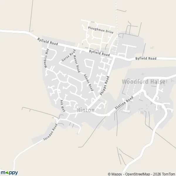 Map Hinton: map of Hinton, West Northamptonshire NN11 3 and practical ...