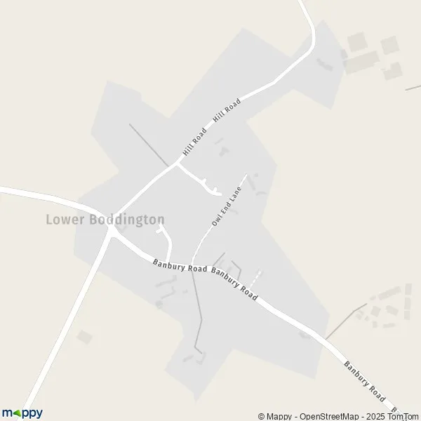 Map Lower Boddington: map of Lower Boddington, West Northamptonshire ...