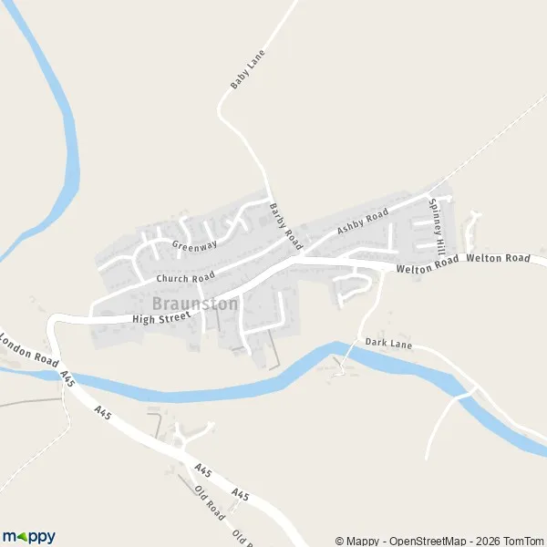 Map Braunston: map of Braunston, West Northamptonshire NN11 7 and ...