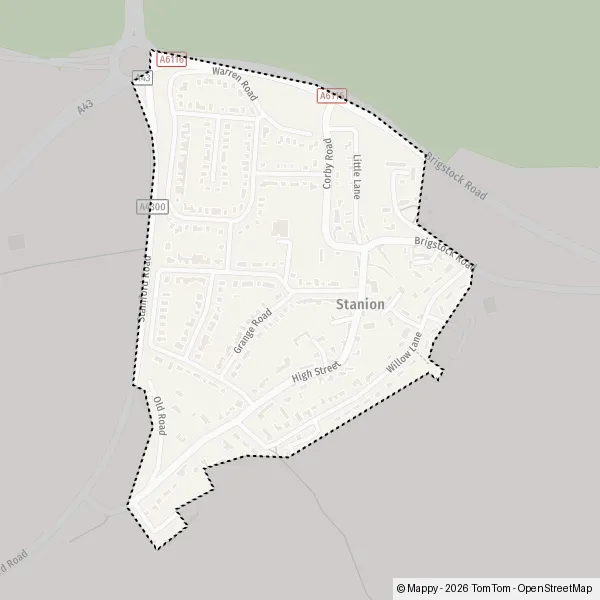 Map Stanion: map of Stanion, North Northamptonshire NN14 1 and ...