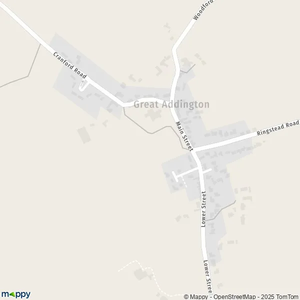 Map Great Addington: map of Great Addington, North Northamptonshire ...