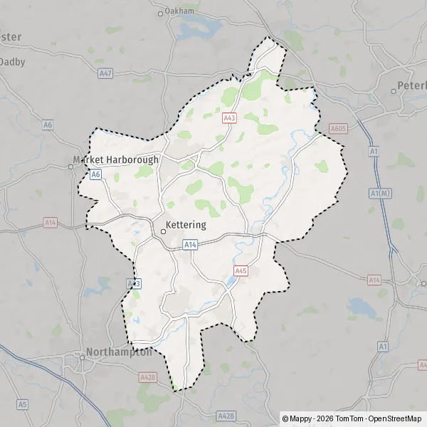 Map North Northamptonshire: map of North Northamptonshire (NN15 5) and ...