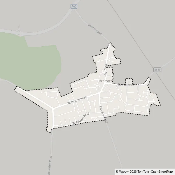 Map Irchester: map of Irchester, North Northamptonshire NN29 7 and ...