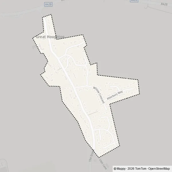 Map Great Houghton: map of Great Houghton, West Northamptonshire NN4 7 ...