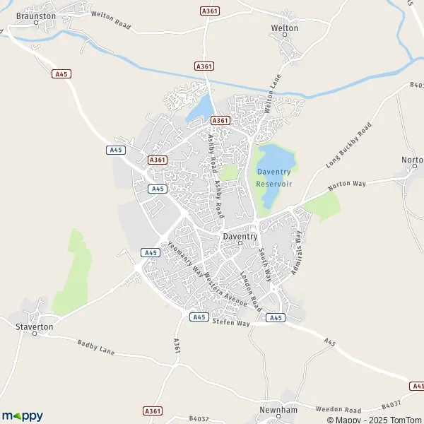 Map Daventry: map of Daventry (NN6 9) and practical information