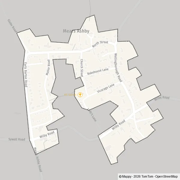 Map Mears Ashby: map of Mears Ashby, North Northamptonshire NN6 0 and ...