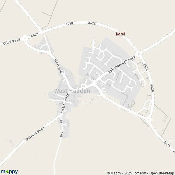 Map West Haddon: map of West Haddon, West Northamptonshire NN6 7 and ...